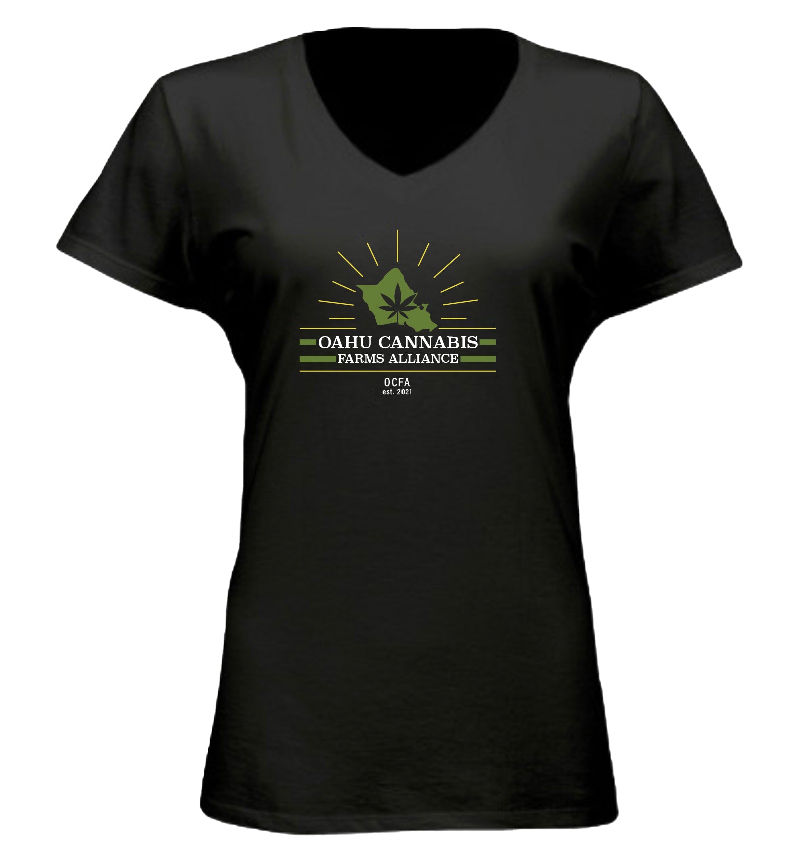 Women's OCFA Tee - Black – Oahu Cannabis Farms Alliance